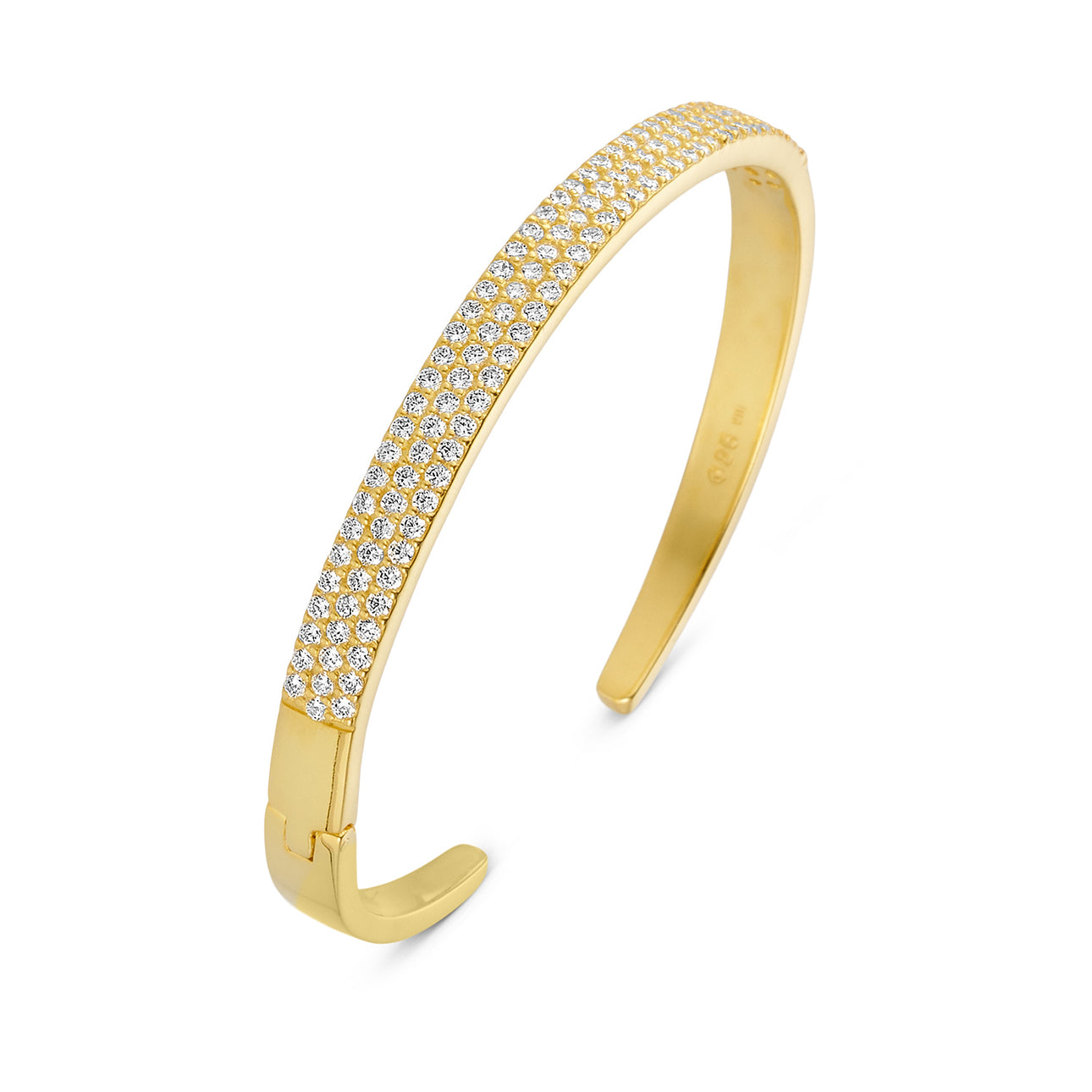 Vibholm Sølv - Armring med zirkonia, bred/58 mm - Forgyldt sølv | 1.499 ...