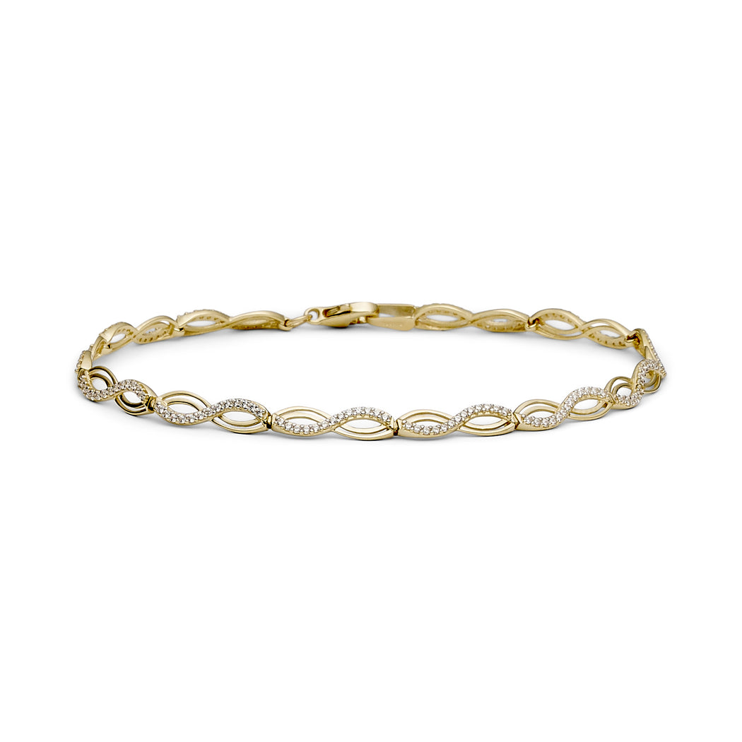 Vibholm GULD - Armbånd m. zirkonia, 16+3 cm - 8 kt. guld | 3.399,00 kr | Vibholm Guld | Fri ...