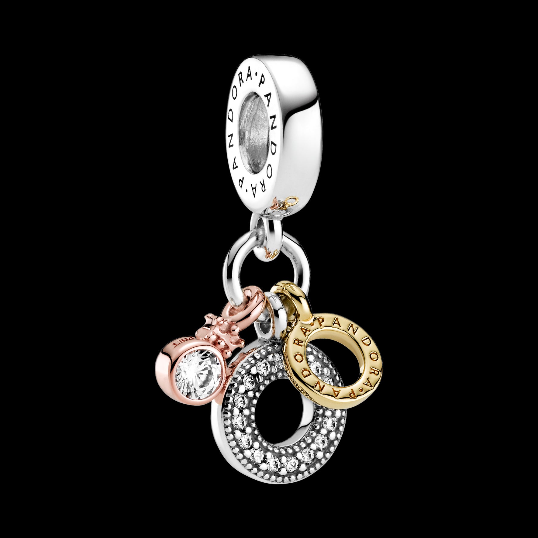 Pandora - Triple Monogram & Logo charm - 799044C01