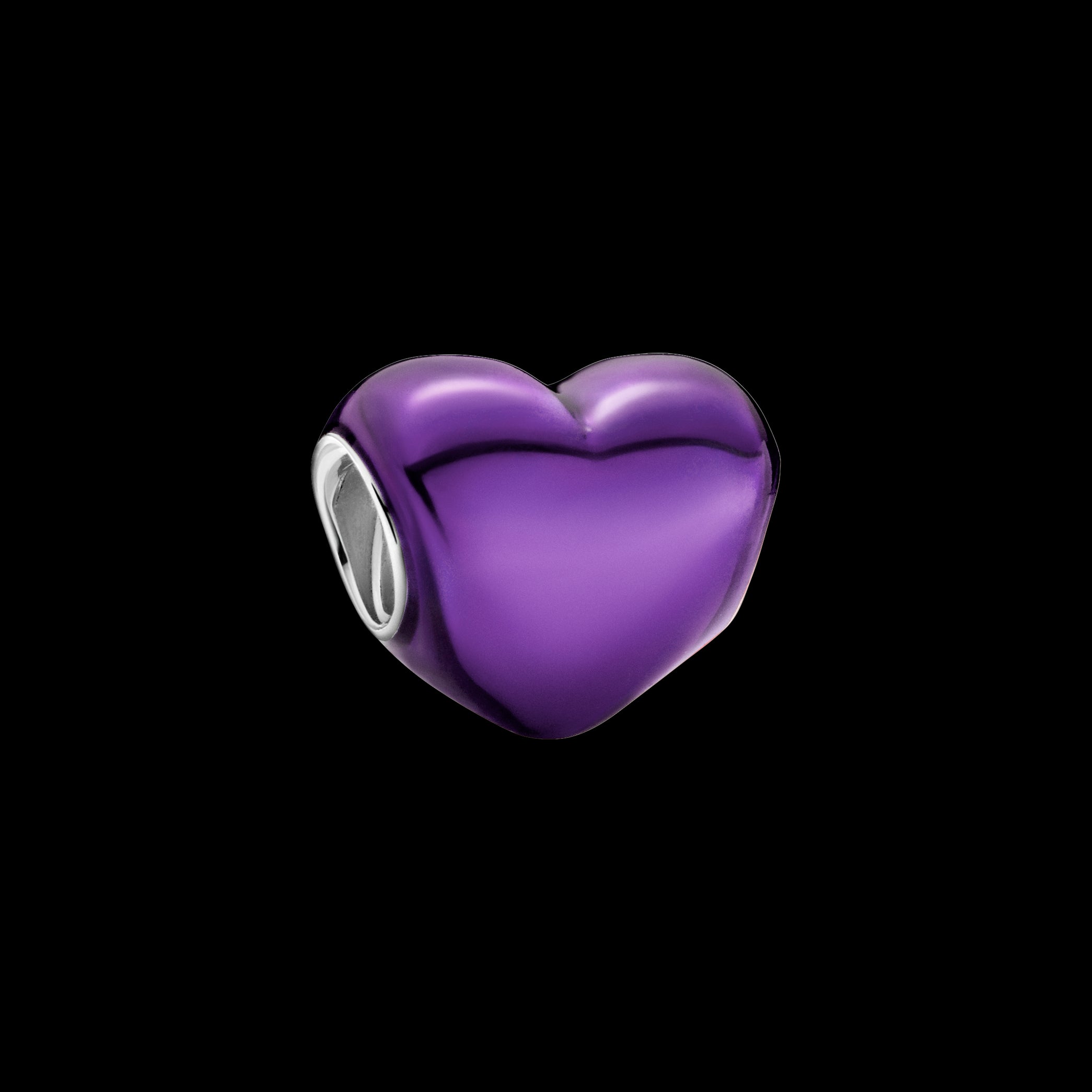 Pandora - Metallic Purple Heart charm - 799291C01 | 299,00 kr | Pandora ...